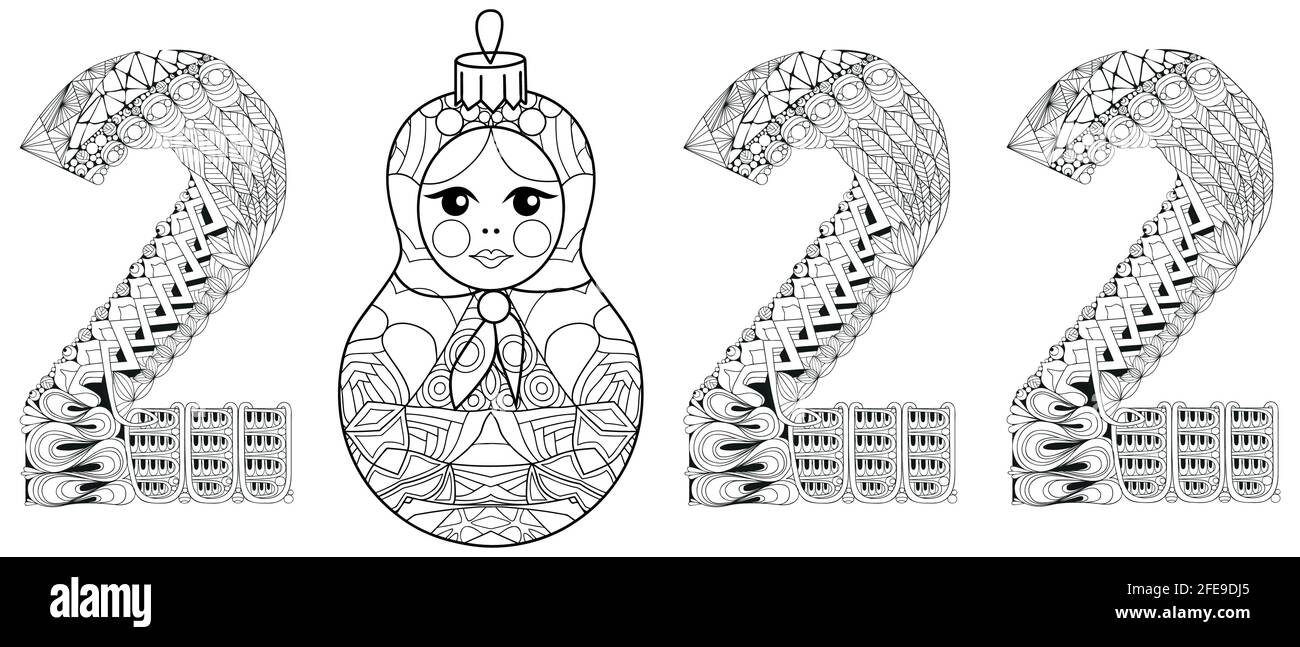 Hand-painted art design. Color hand drawn illustration. Number two ...