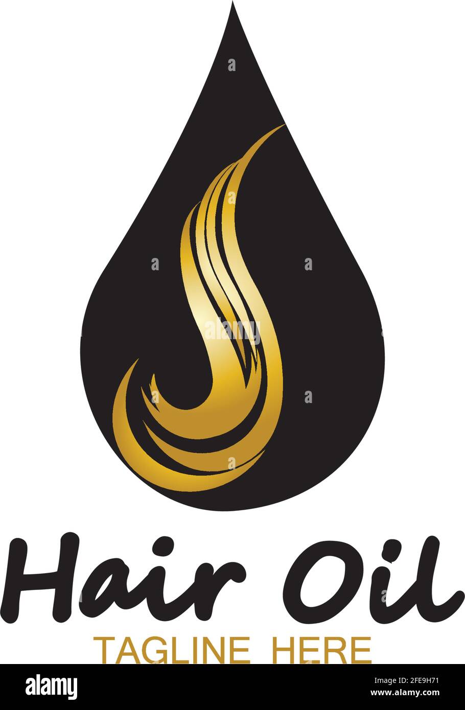 hair oil essential logo with drop oil and hair logo symbol-vector Stock ...