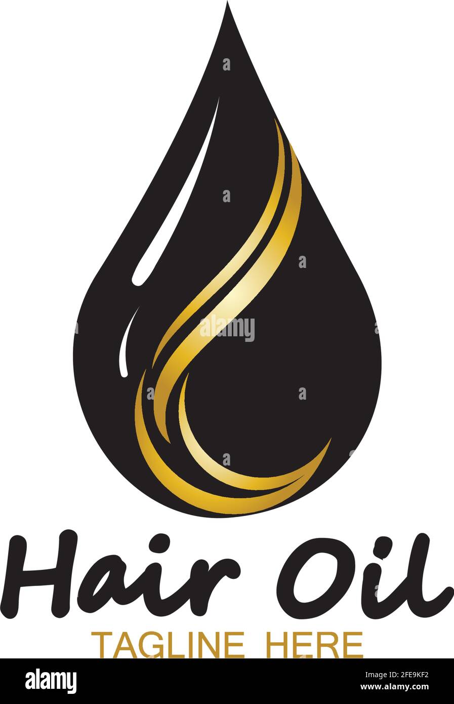 hair oil essential logo with drop oil and hair logo symbol-vector Stock ...