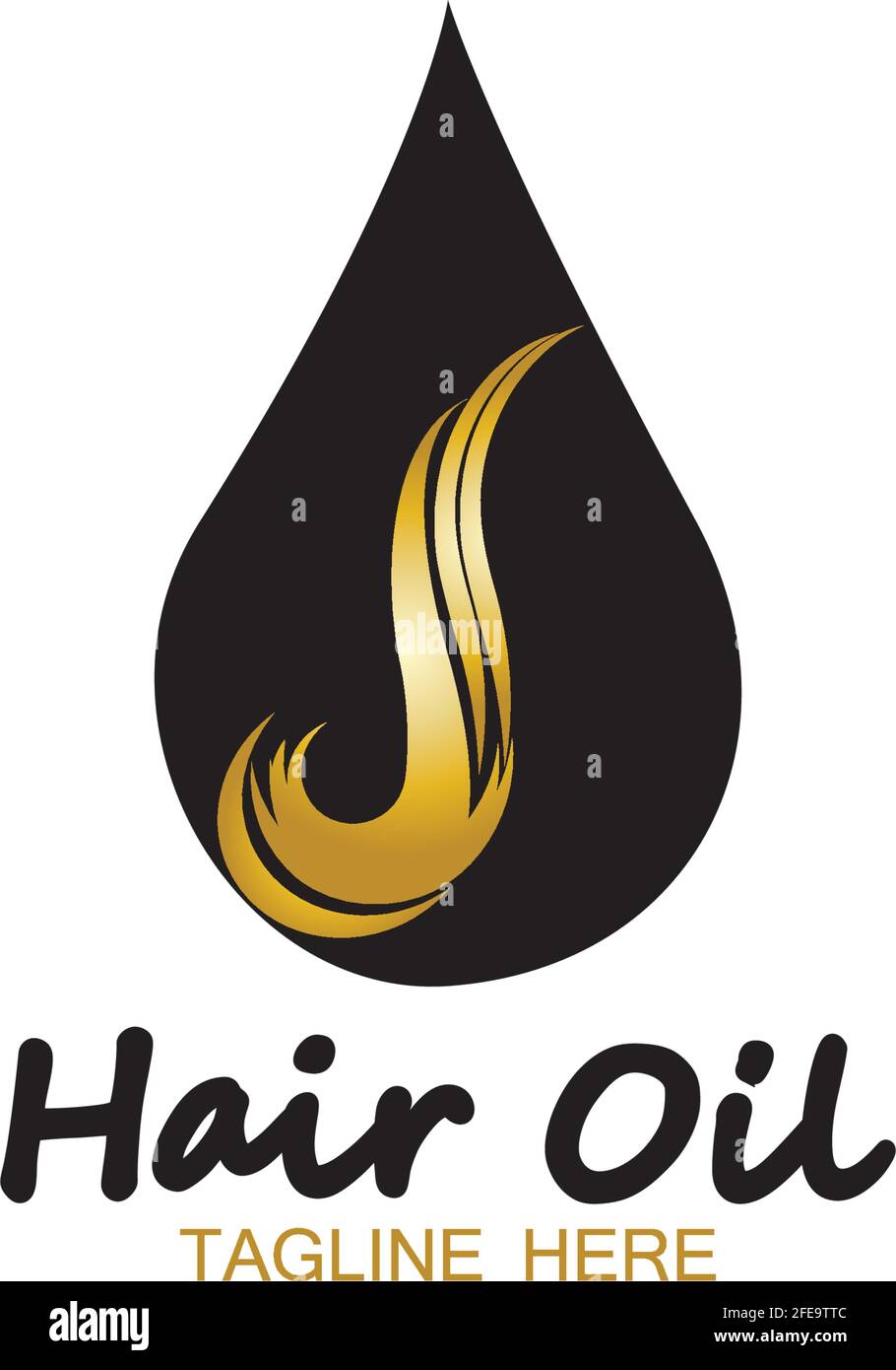 hair oil essential logo with drop oil and hair logo symbol-vector Stock ...