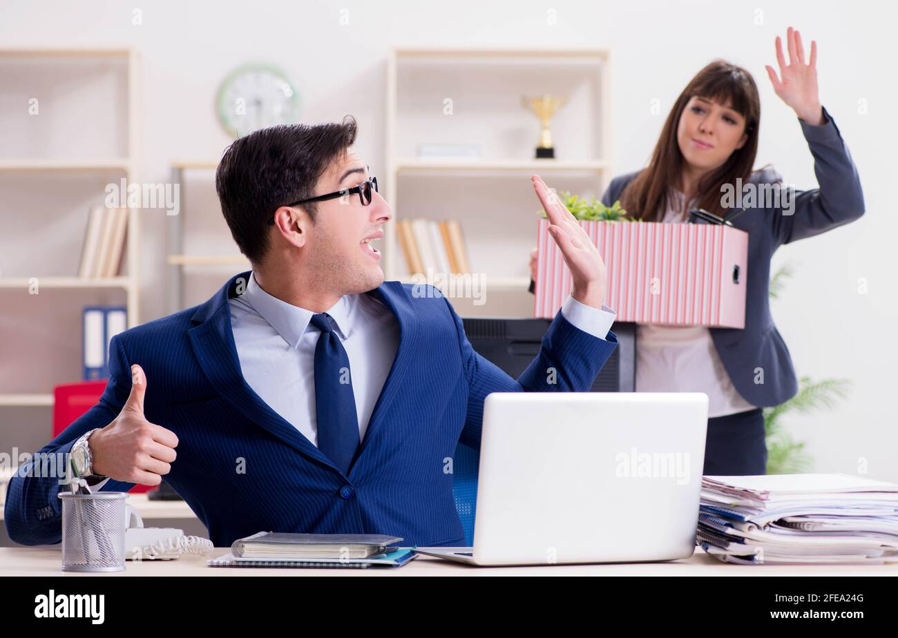 The person being fired from his work Stock Photo - Alamy