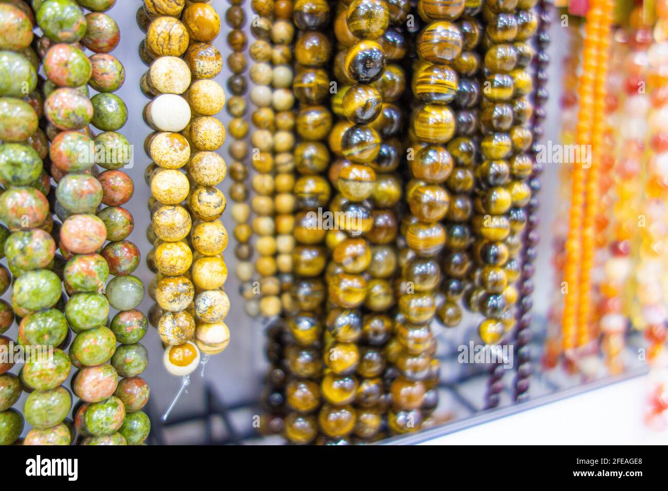 Beads on display in arts and crafts store Stock Photo - Alamy