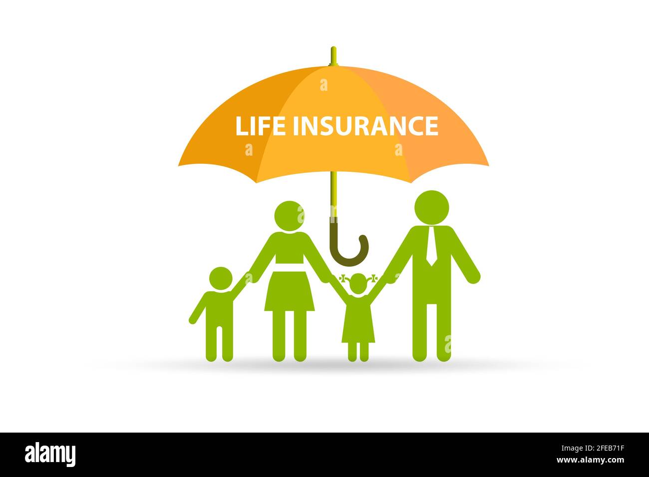 Life insurance concept with family under the umbrella Stock Photo - Alamy