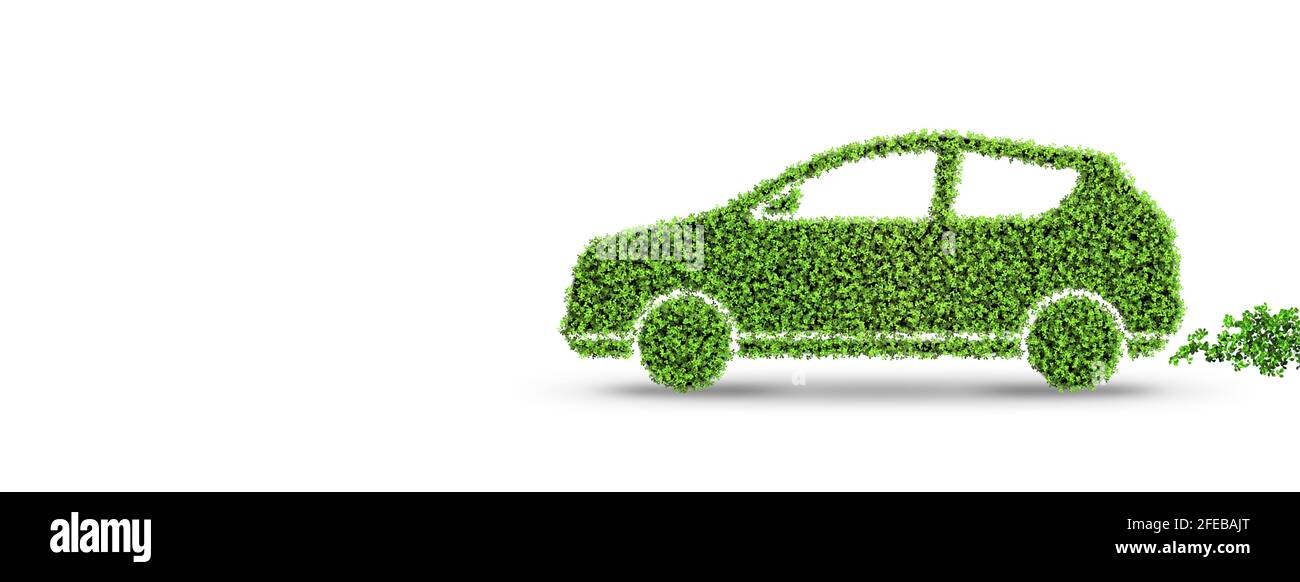 The concept of clean fuel and eco friendly cars - 3d rendering Stock ...