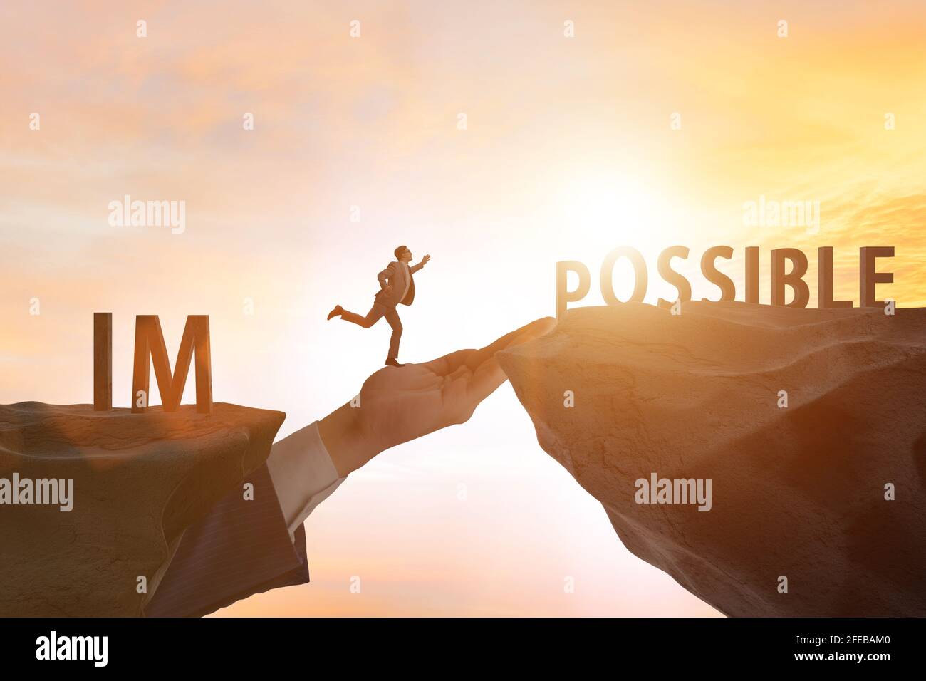 The concept of the impossible becoming possible Stock Photo - Alamy