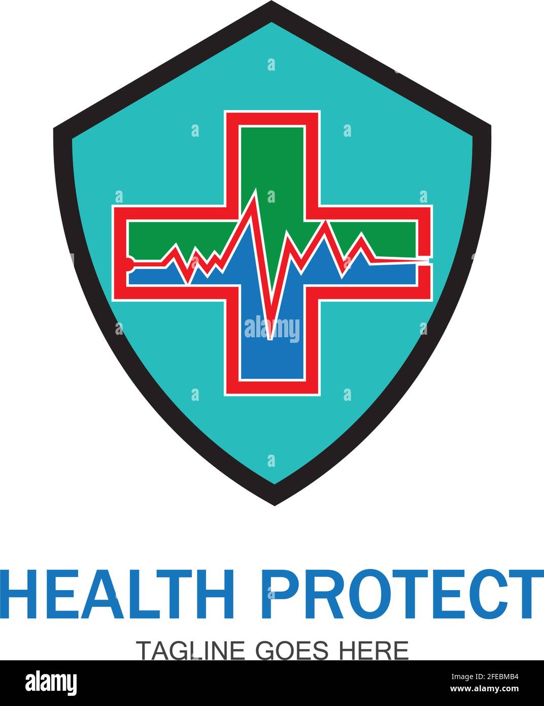 health protection with shield logo design vector template for medical ...
