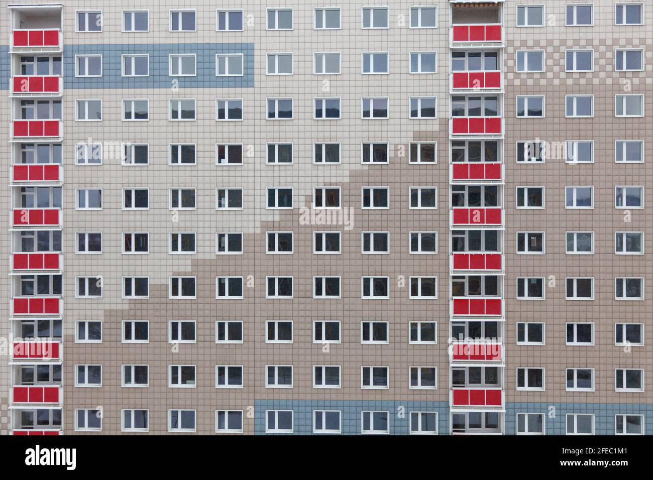 Facade with windows of a high-rise apartment building Stock Photo - Alamy