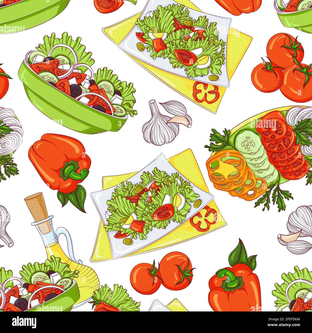 Salads Stock Vector Images - Alamy