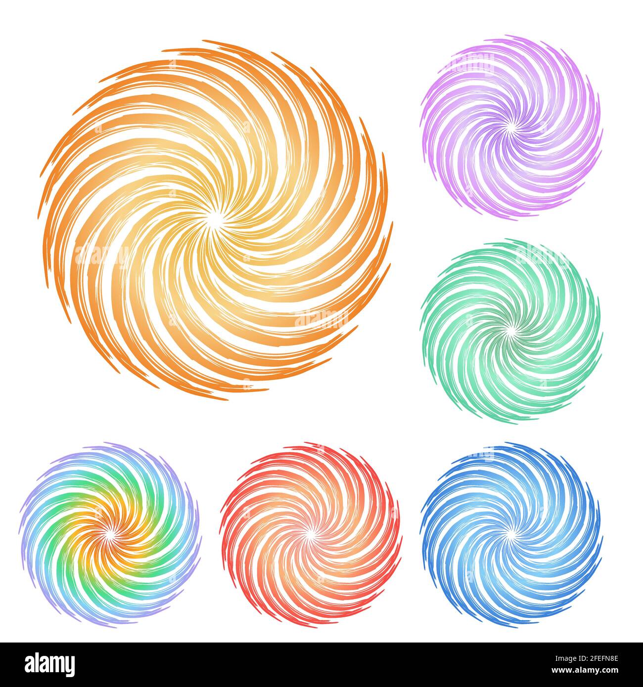 Round vortex waves for creative thematic design of illustrations ...