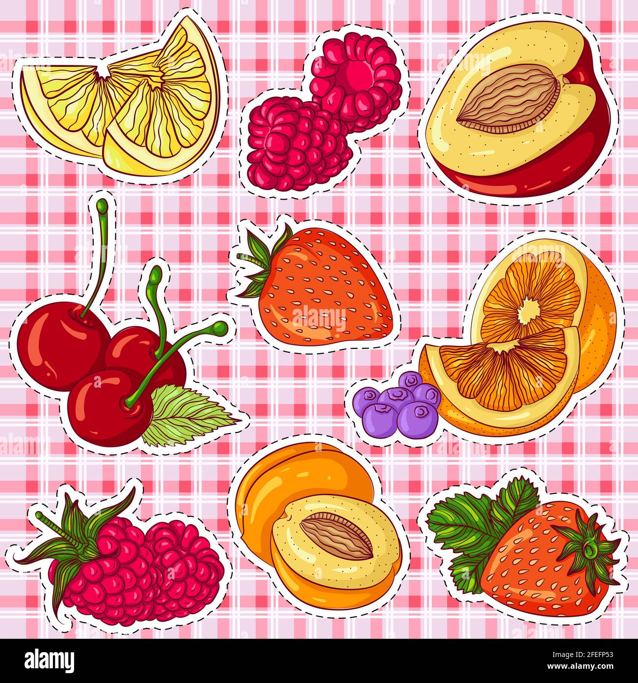 Berries and fruits stickers Stock Vector Image & Art - Alamy