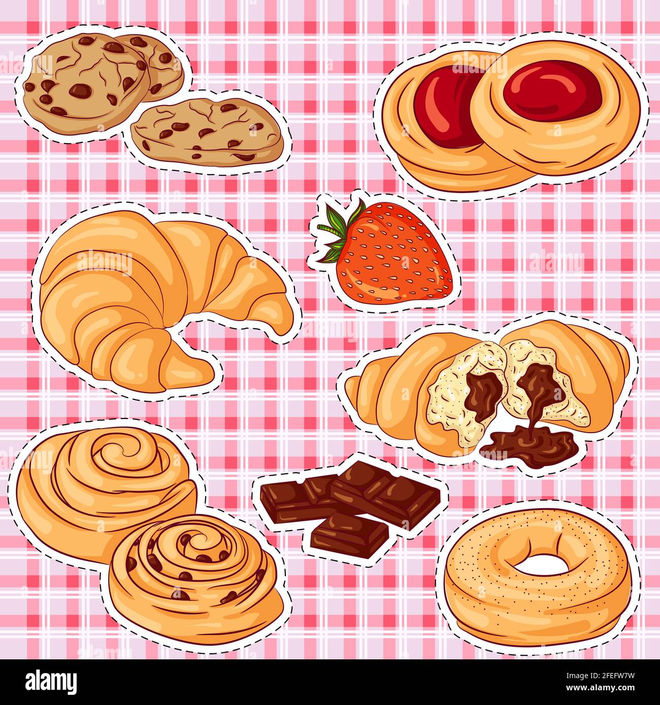 Pastries stickers illustration Stock Vector Image & Art - Alamy