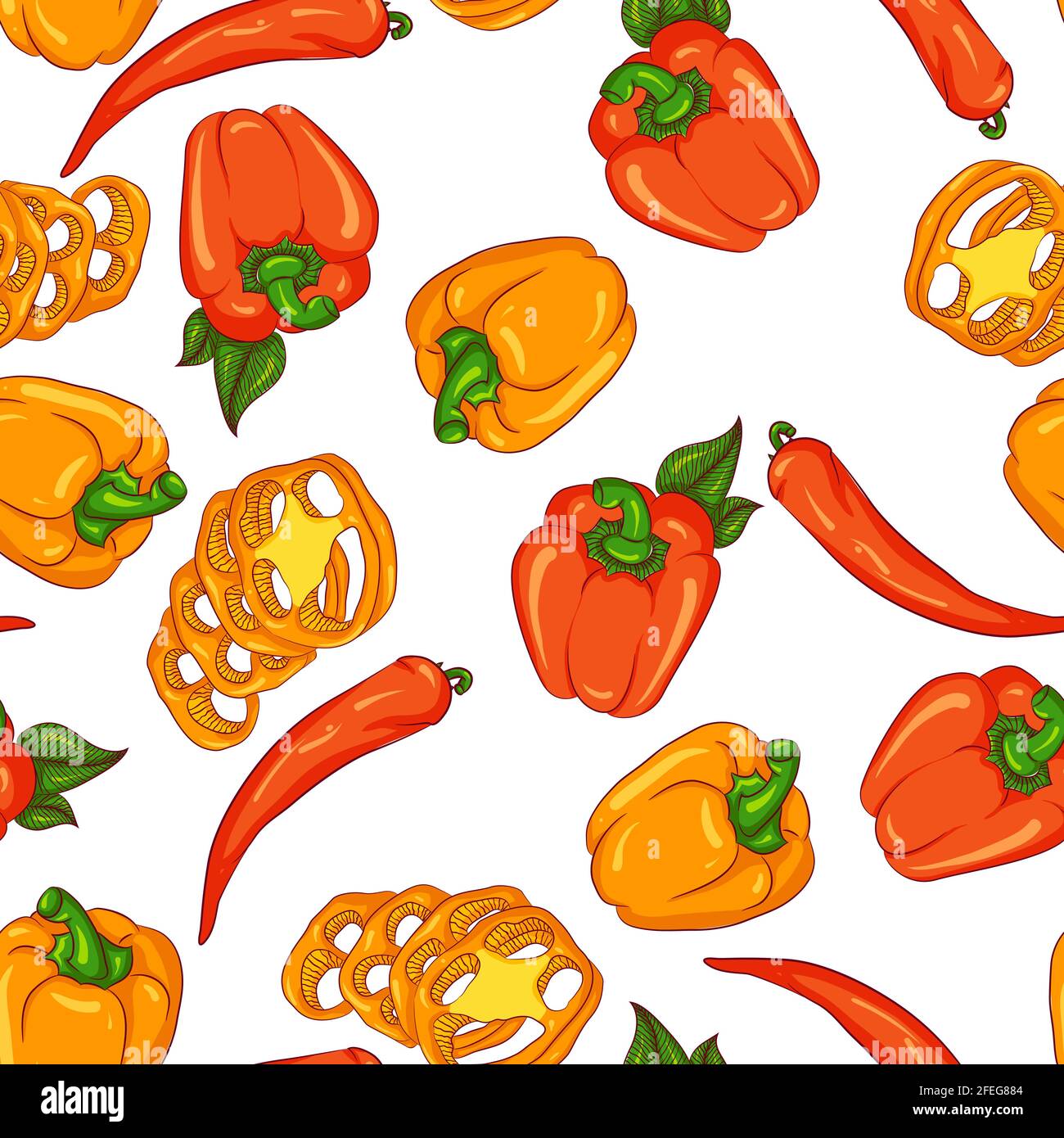 Yellow pepper sliced Stock Vector Images - Alamy