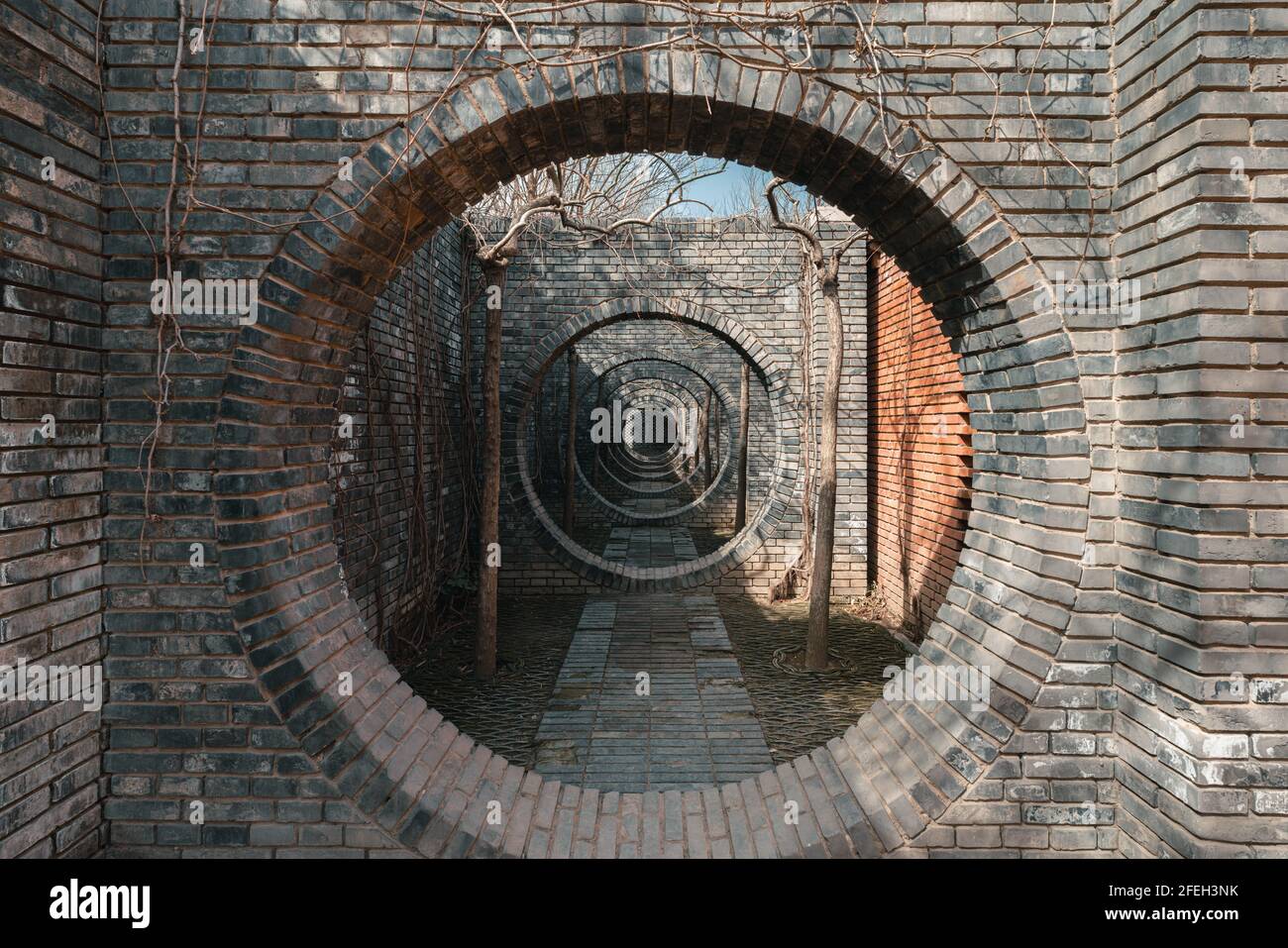 Garden landscape and architecture in Beijing Red-brick Art Gallery ...