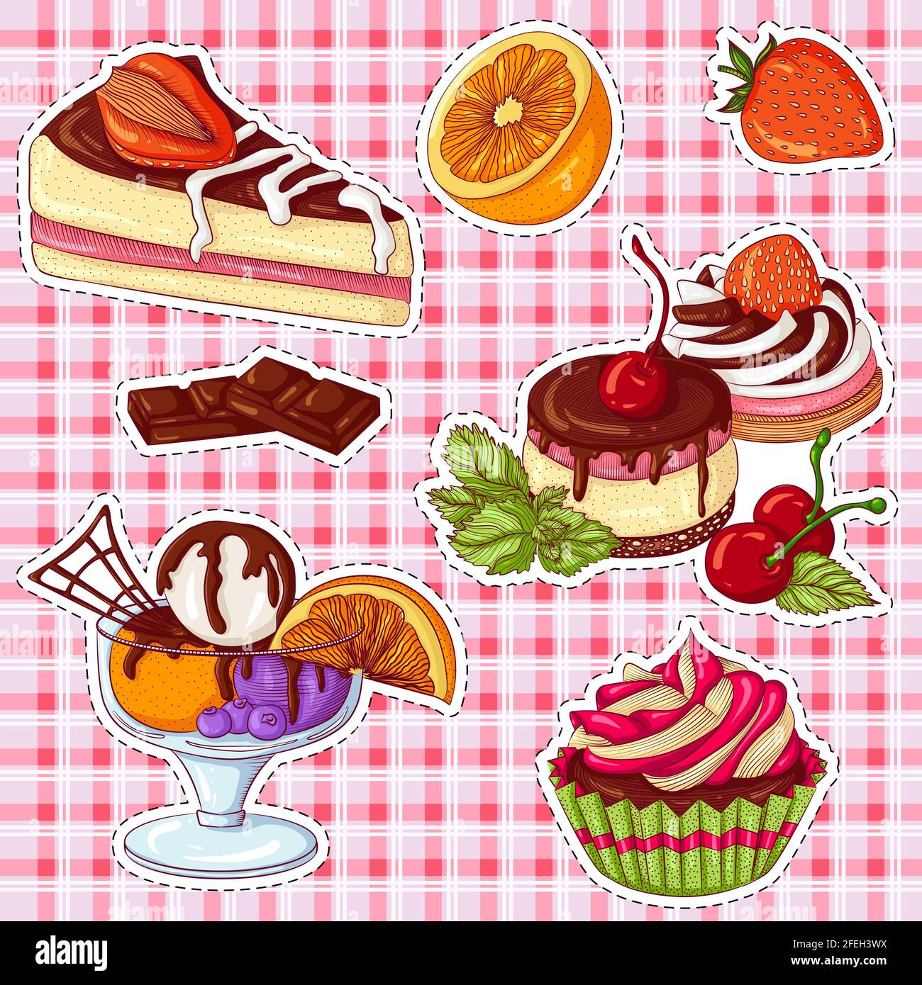 Cake square illustration Stock Vector Images - Alamy