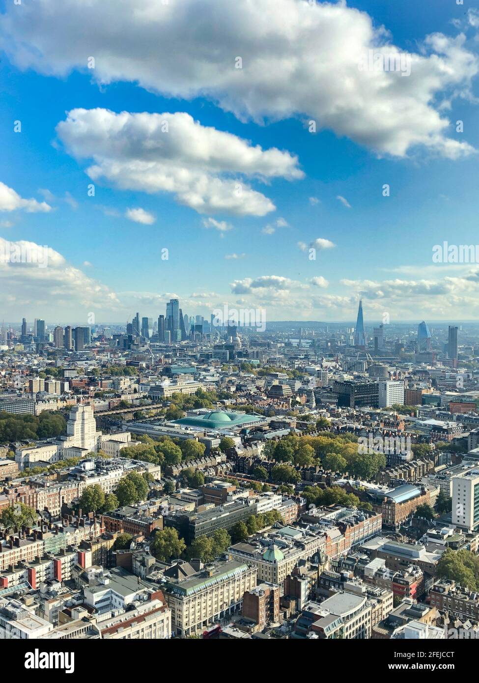 Aerial view of London looking South towards City skyline Stock Photo ...