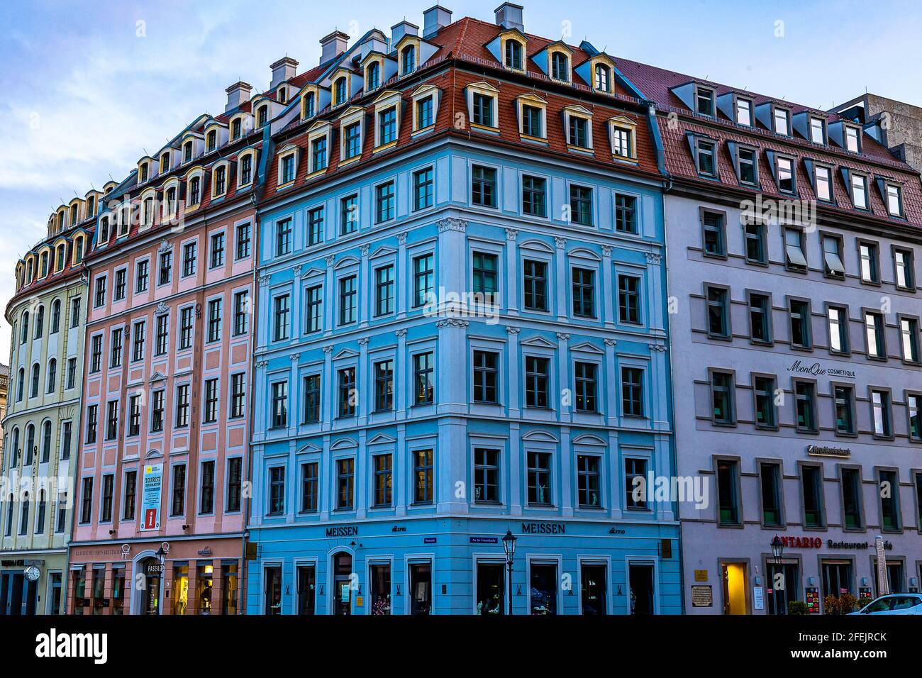 Beautiful view of historic rebuilt buildings in Dresden, Germany Stock ...