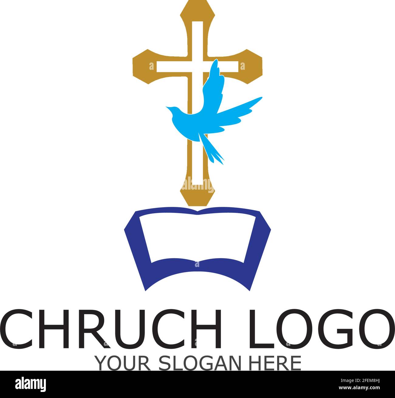 logo church.christian symbol,the bible and the cross of jesus christ ...