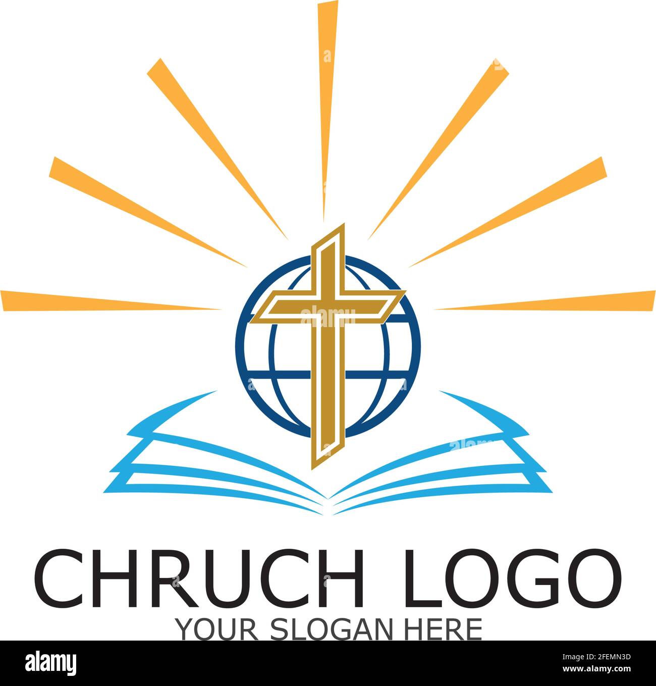 logo church.christian symbol,the bible and the cross of jesus christ ...