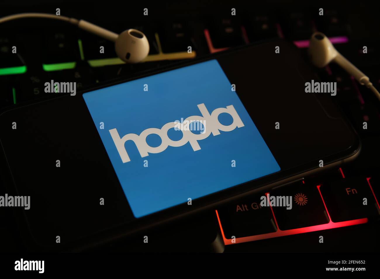 Viersen, Germany - March 1. 2021: Closeup of mobile phone screen with ...