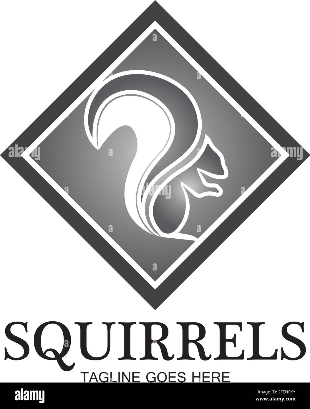 creative squirrel animal logo design icon symbol illustration-vector ...