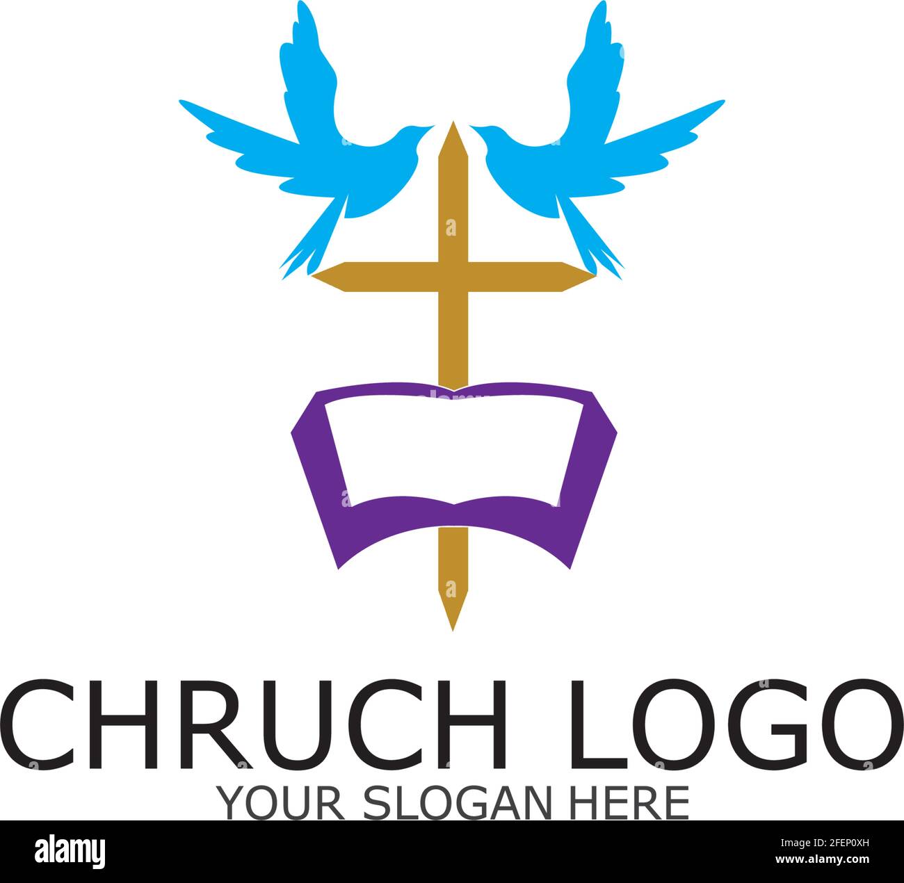 logo church.christian symbol,the bible and the cross of jesus christ ...