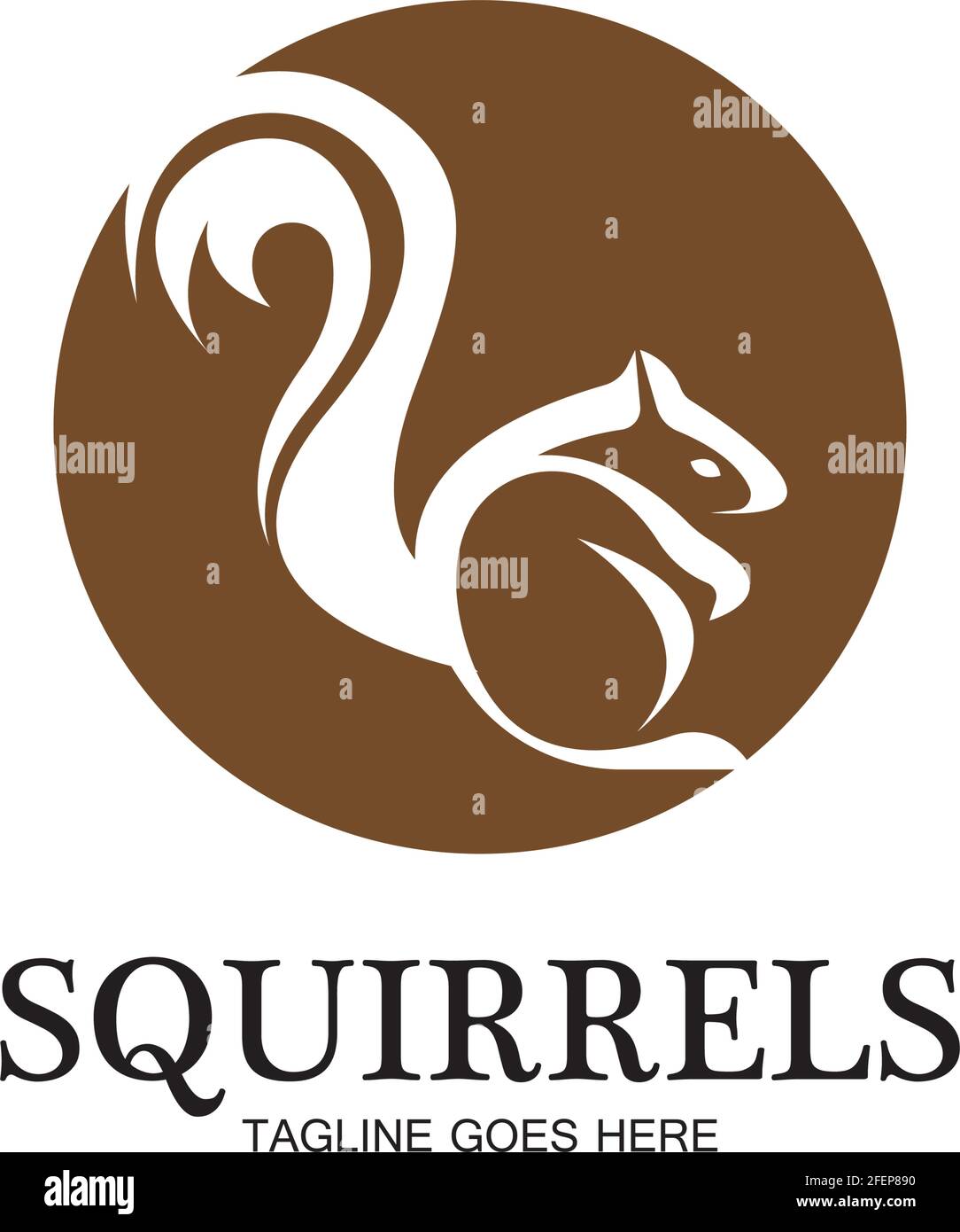 creative squirrel animal logo design icon symbol illustration-vector ...