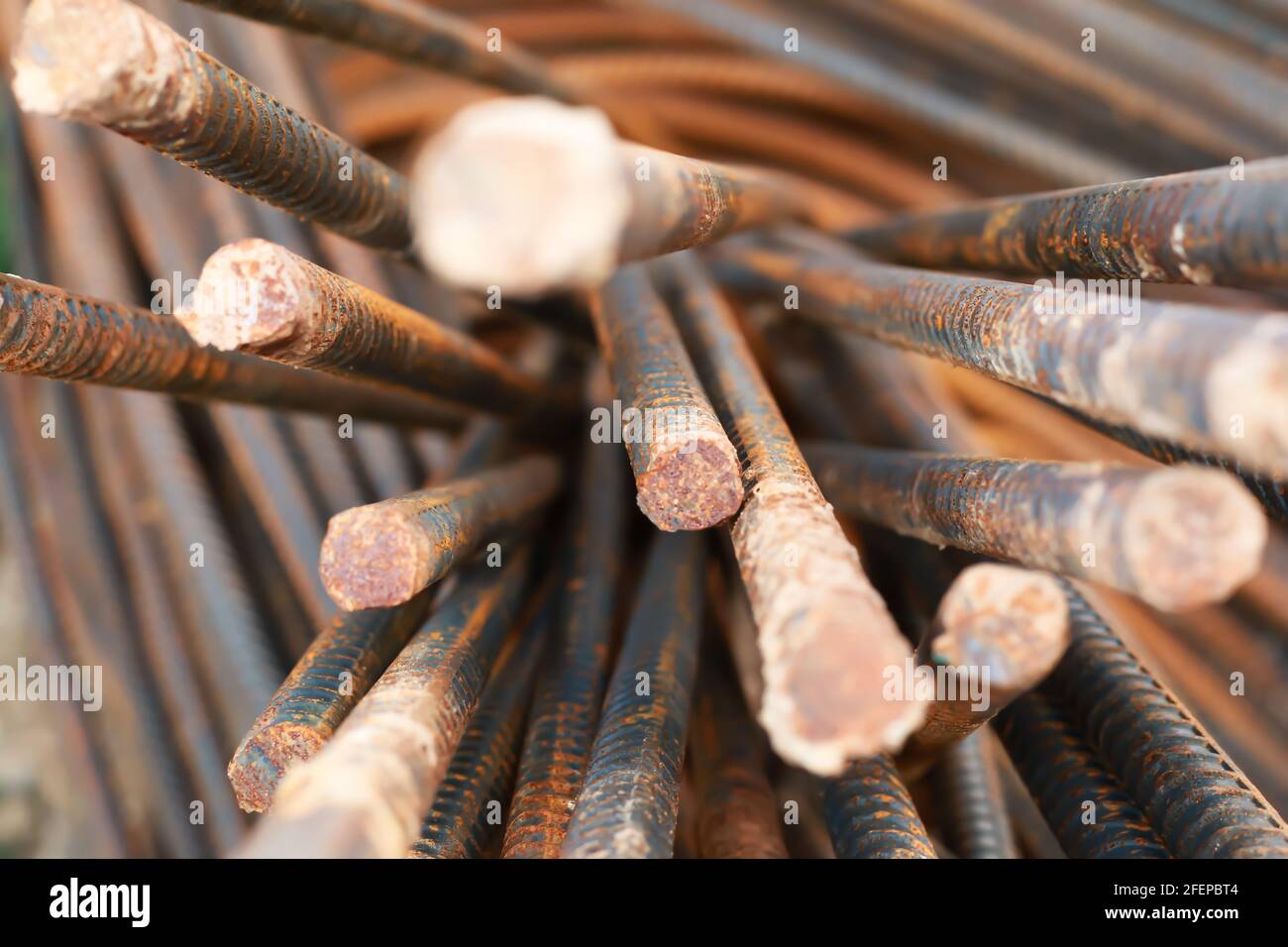Steel bar for construction. iron rust metal Stock Photo - Alamy