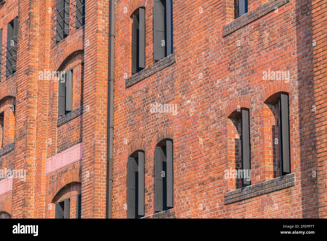 Beautiful exterior building and architecture of brick warehouse in ...