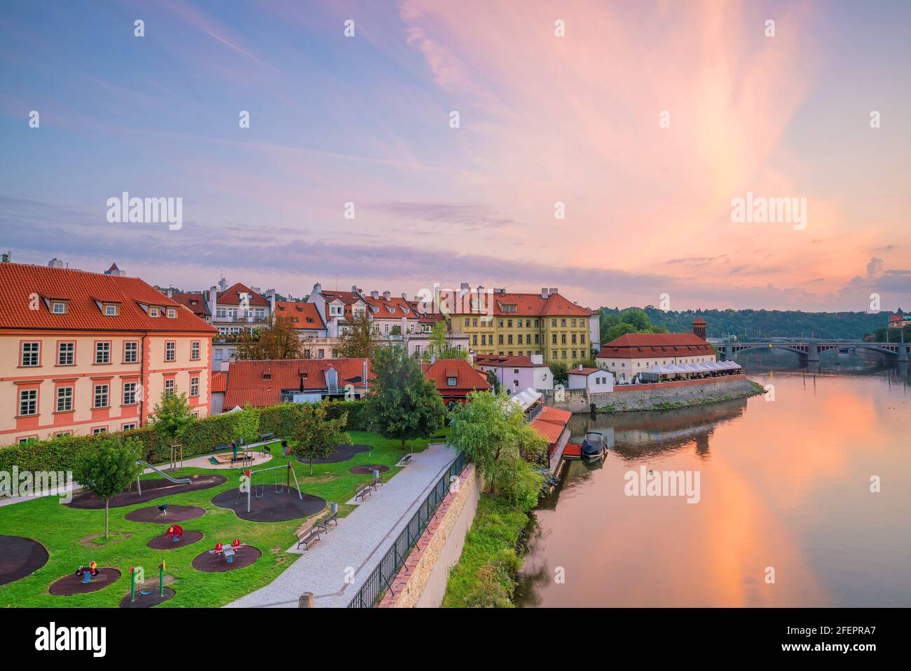 Famous iconic image of Prague city skyline in Czech Republic Stock ...