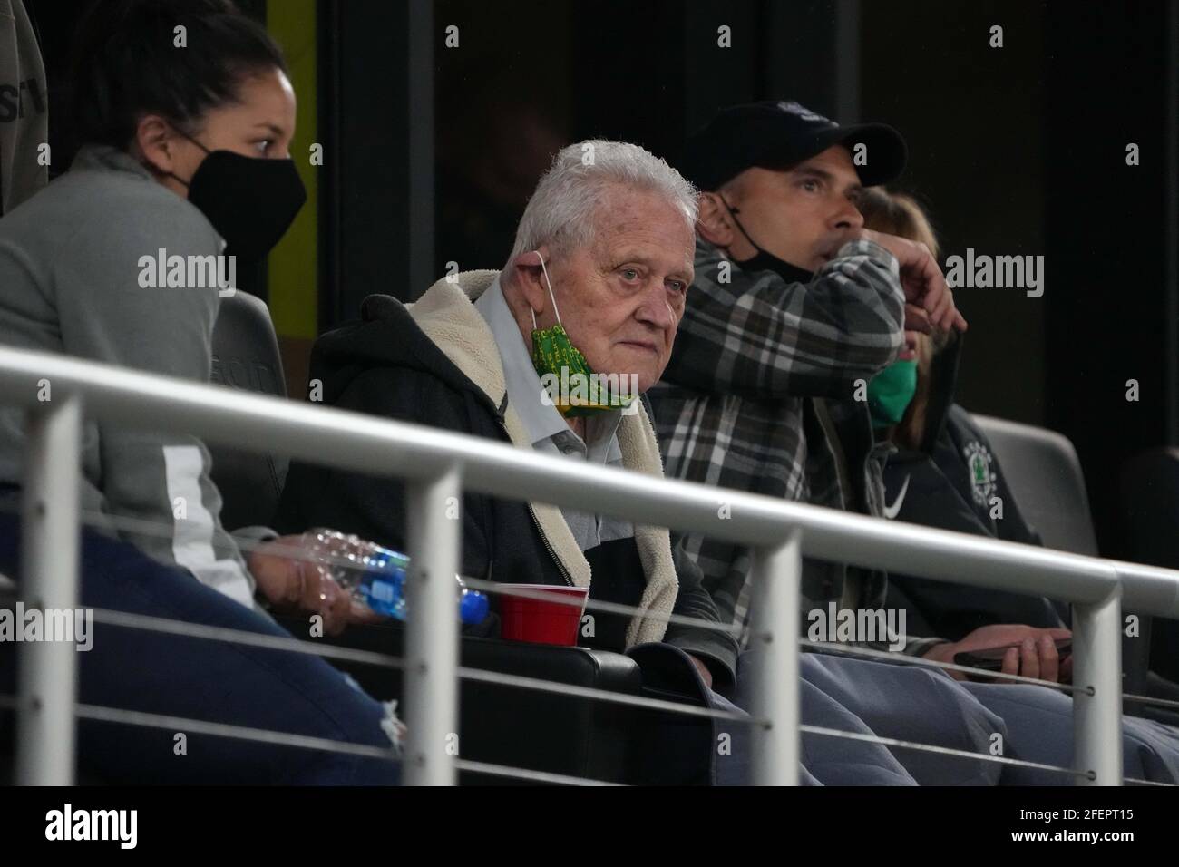 Oregon Ducks former coach Bill Dellinger attends the Oregon Relays ...