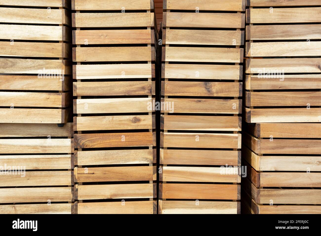 Stacked wooden crates hi-res stock photography and images - Alamy