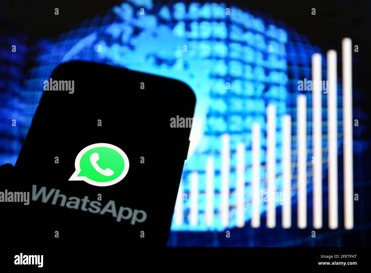 In this photo illustration a whatsapp web communicator app logo seen ...