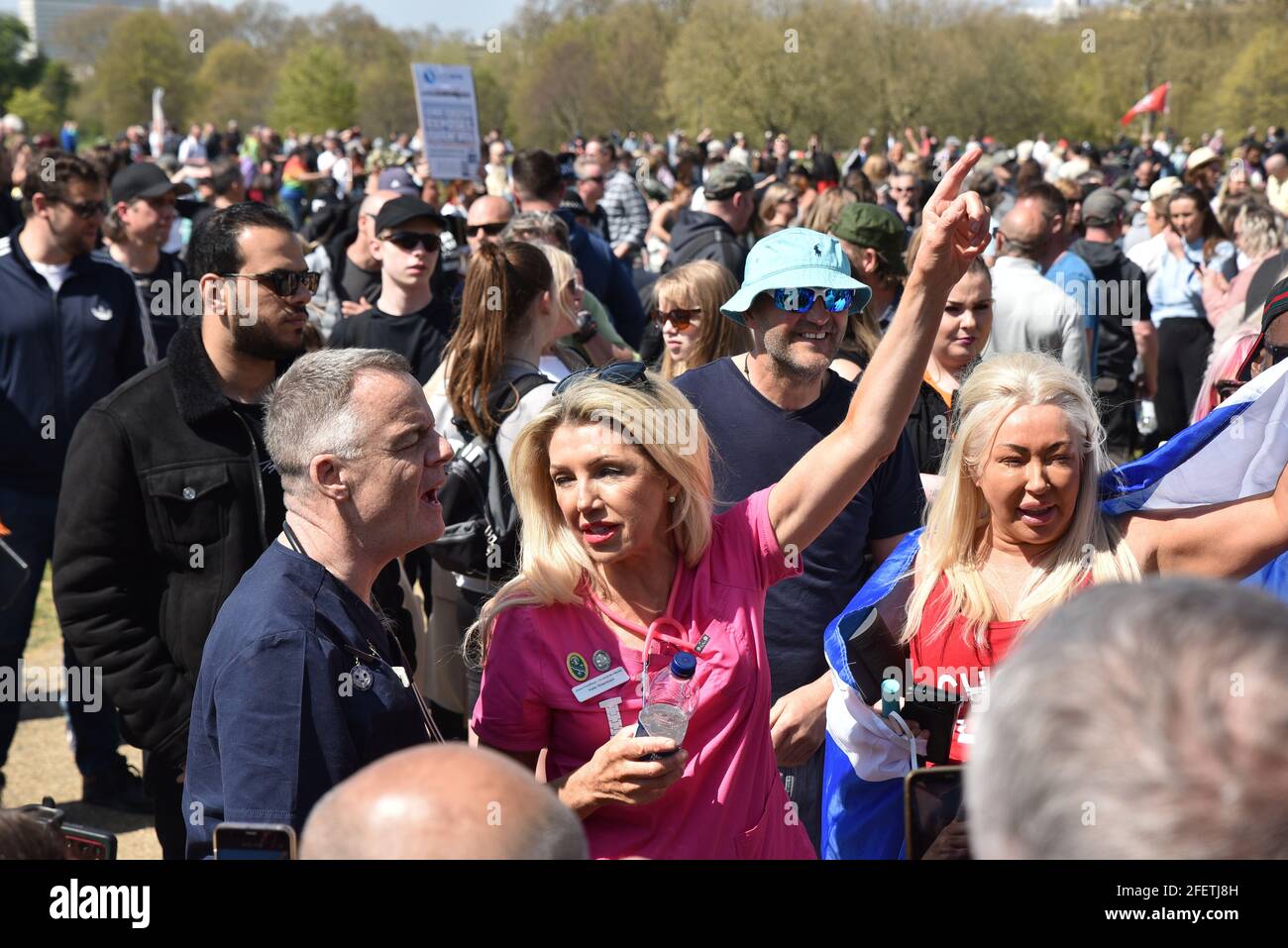 Hyde Park, London, UK 24th Apr 2021. Kate Shemirani. A large anti ...