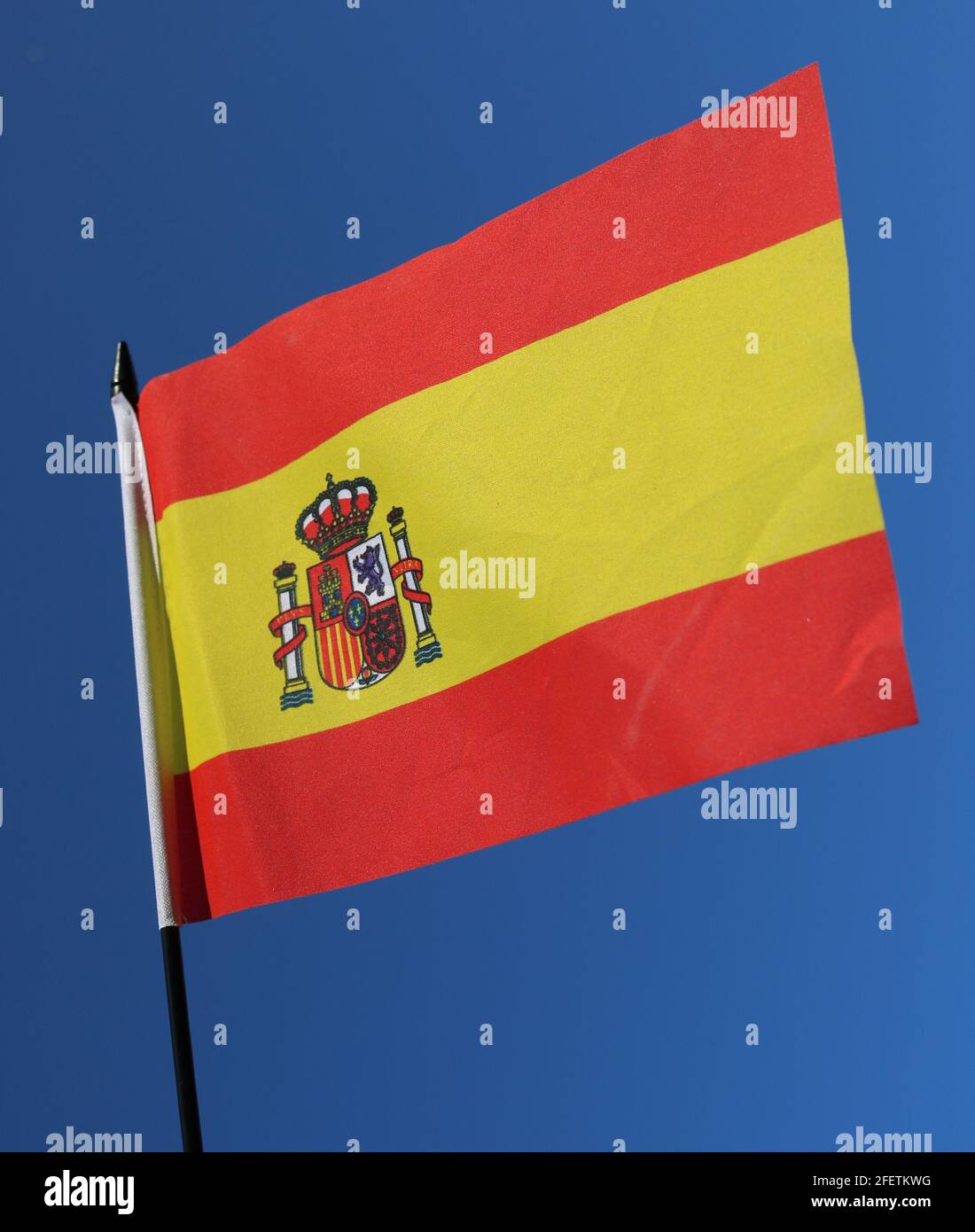 Spanish flag, Flag of Spain flying Stock Photo - Alamy