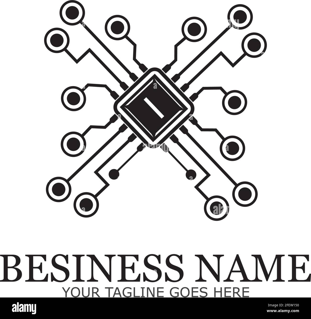 CPU processor line vector icon for websites and mobile flat design ...