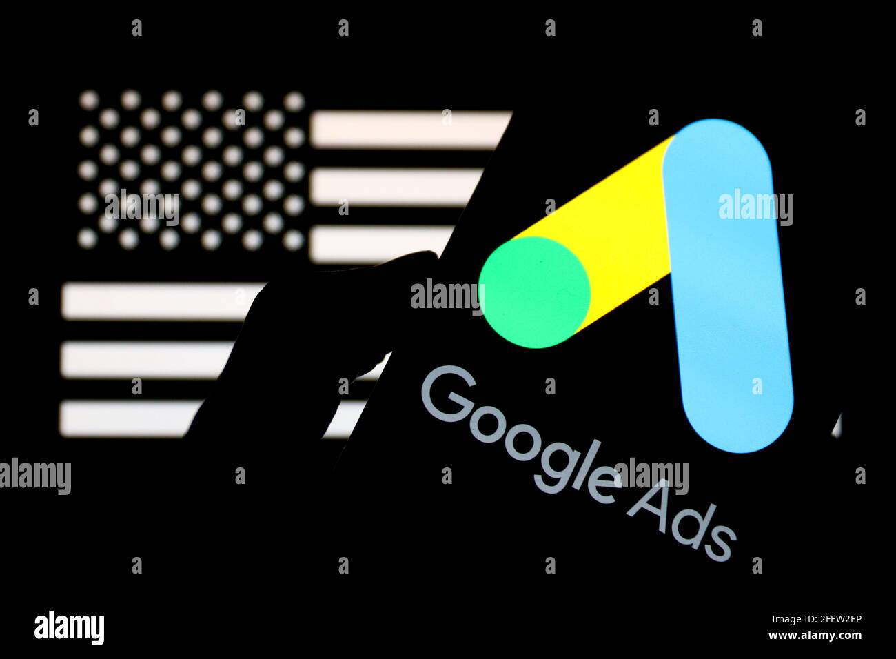 In this photo illustration a Google Ads logo seen displayed on a ...
