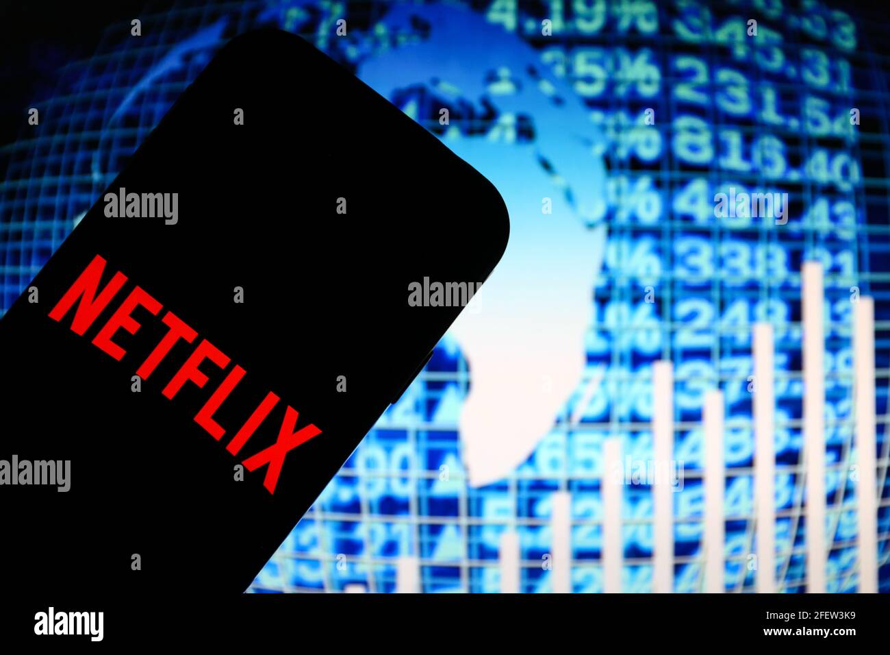 In this photo illustration a Netflix online streaming company app logo ...