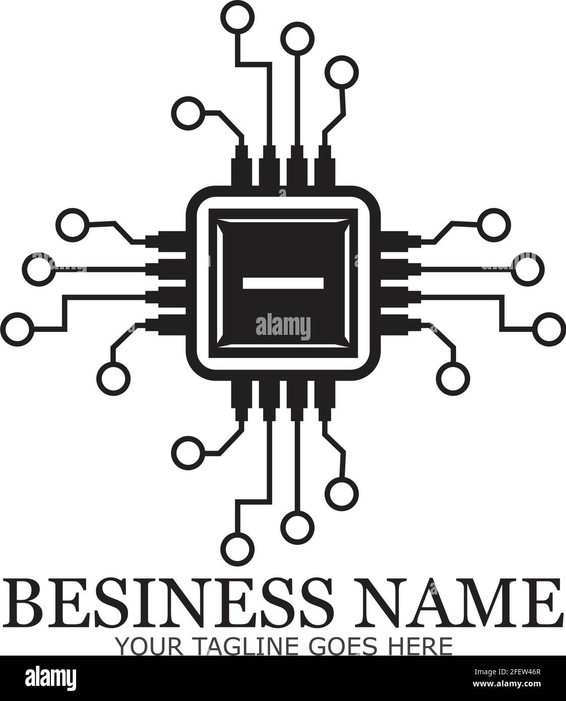 Cpu Processor Line Vector Icon For Websites And Mobile Flat Design