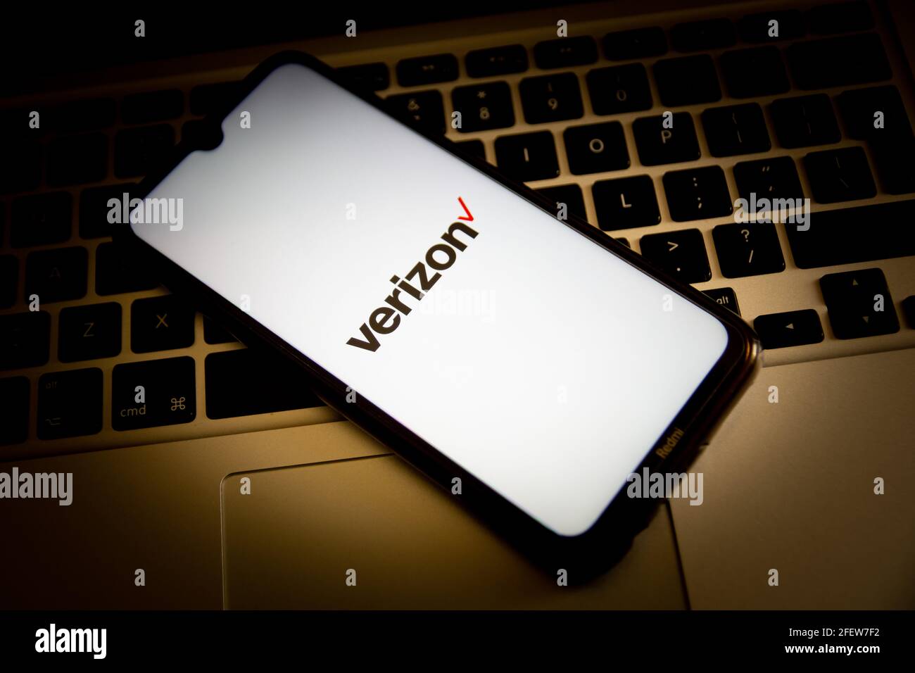 Greece. 23rd Apr, 2021. In this photo illustration, a Verizon logo seen ...