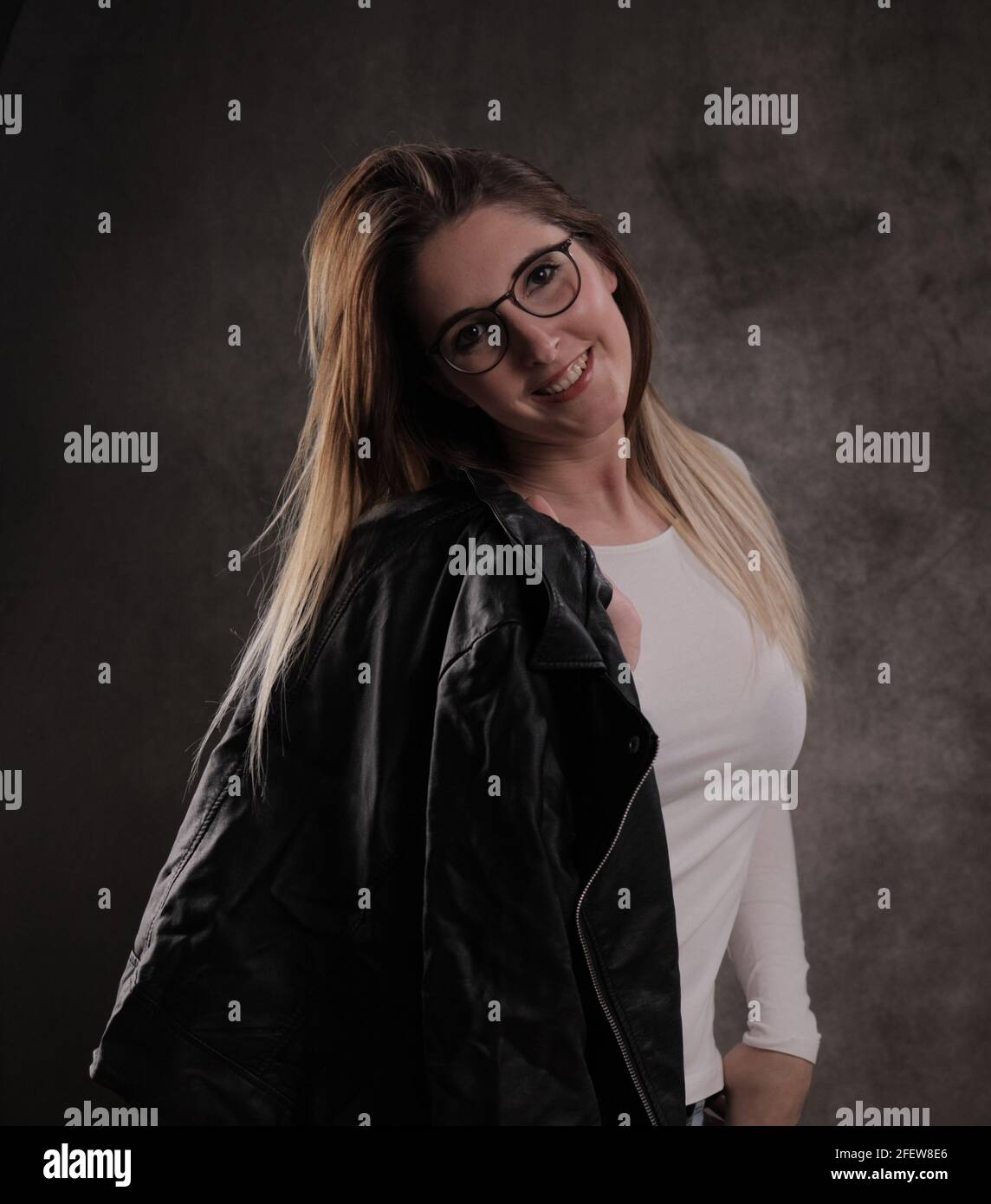 Beautiful girl with long brown hair - close-up shot Stock Photo - Alamy