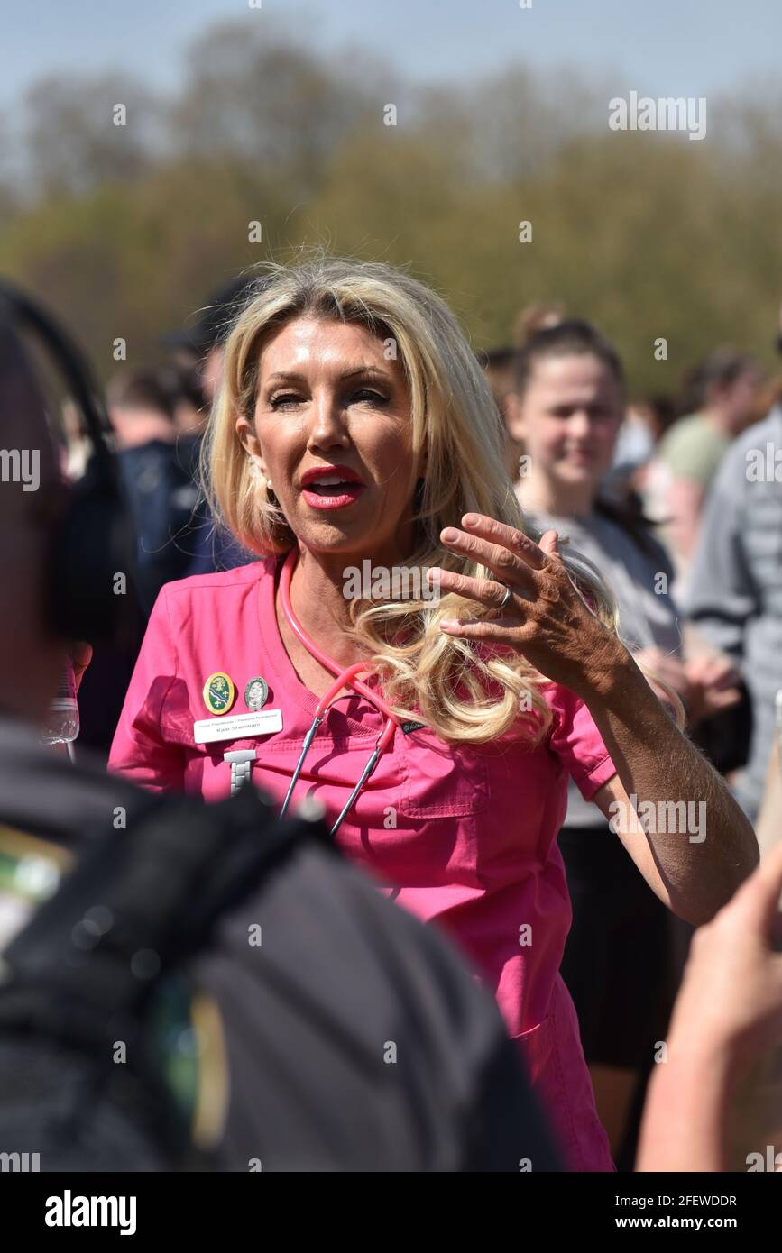 Hyde Park, London, UK 24th Apr 2021. Kate Shemirani. A large anti ...