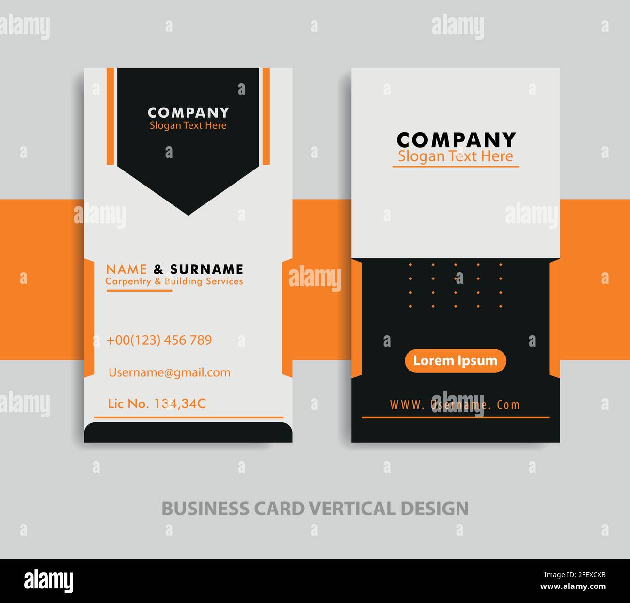 front and back business card template Stock Vector Image & Art - Alamy