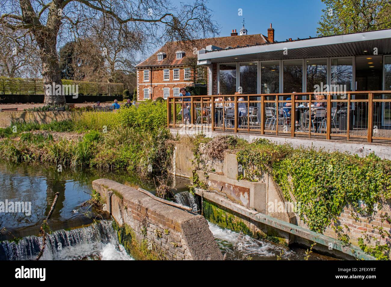 The Riverside Cafe at Hall Place Stock Photo - Alamy
