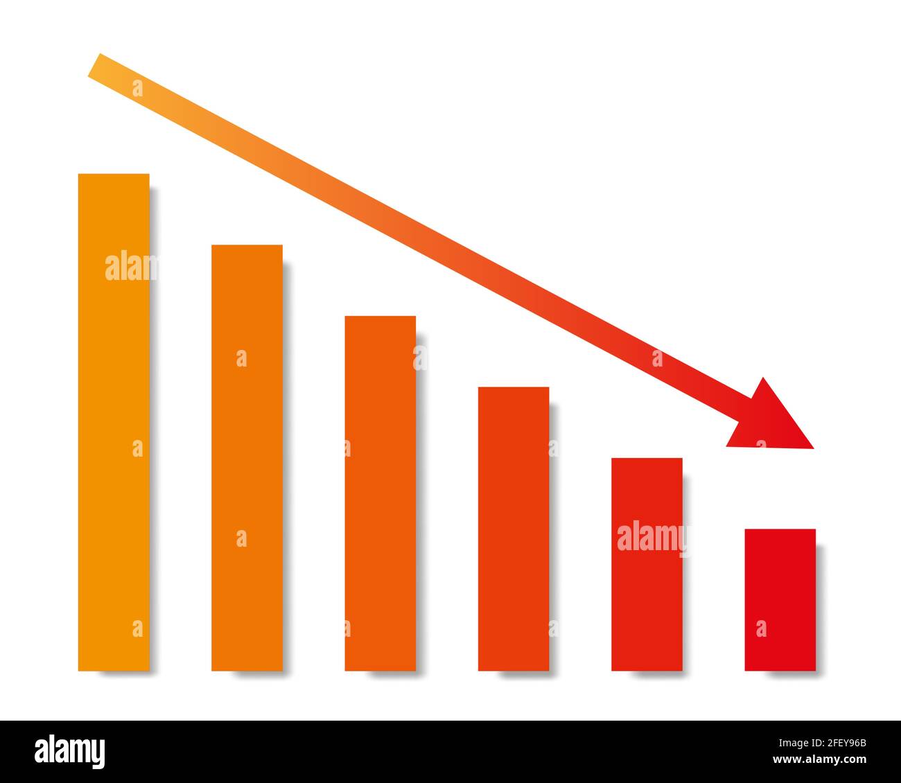 Graph with decrease report. Diagram with recession and bankruptcy progress. Business and finance ...