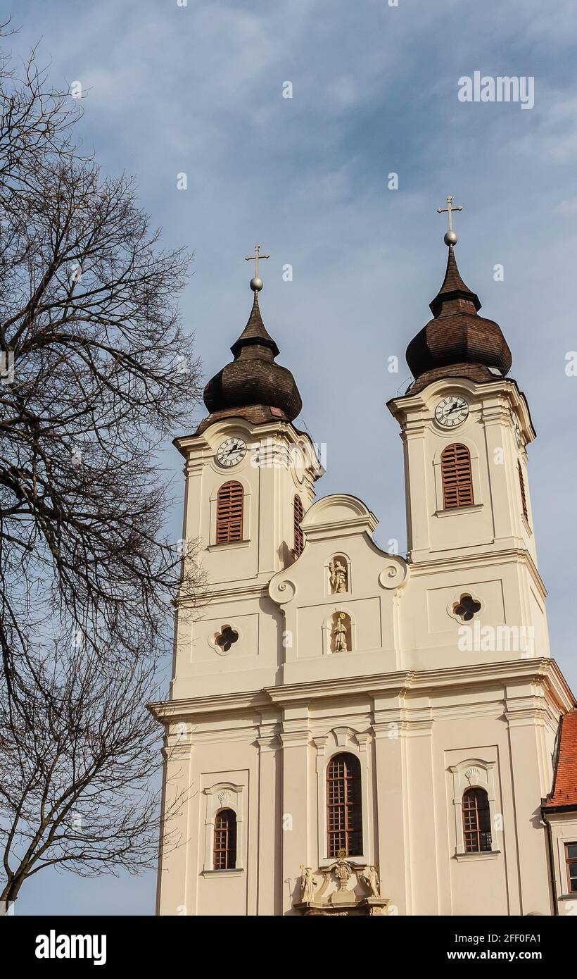 Tihany village on shores of Lake Balaton, Tihany Peninsula, Hungary ...