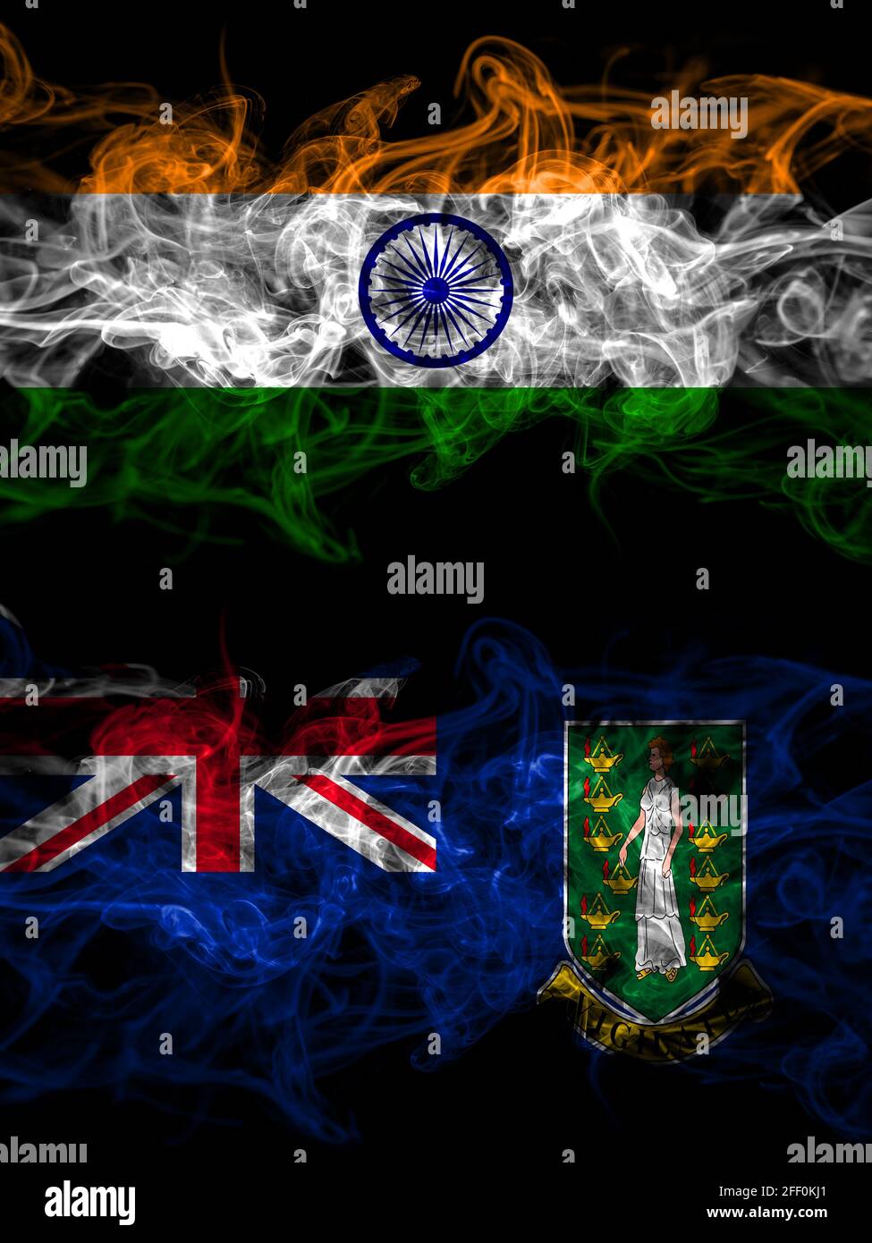 India, Indian vs Britain, British Virgin Islands smoky mystic flags ...