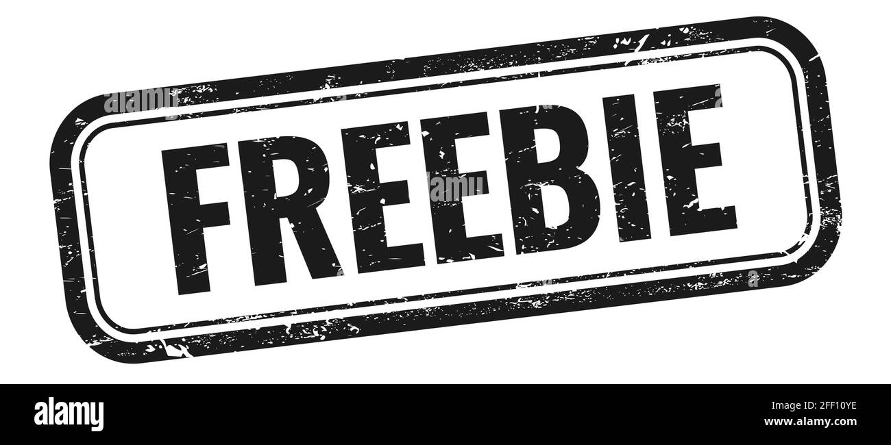 FREEBIE text on black grungy vintage rectangle stamp Stock Photo - Alamy