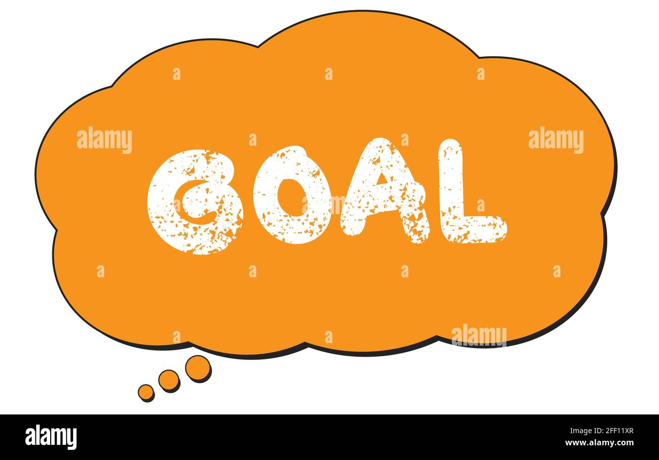 GOAL text written on an orange thought cloud bubble Stock Photo - Alamy
