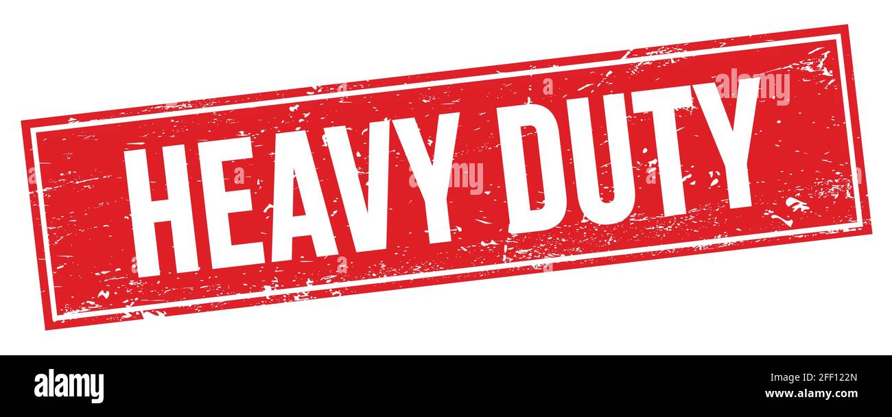 HEAVY DUTY text on red grungy rectangle stamp sign Stock Photo - Alamy