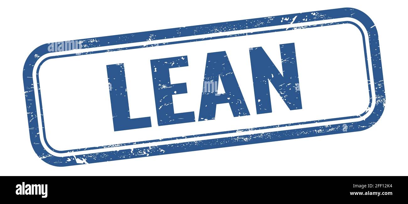 LEAN text on blue grungy vintage rectangle stamp Stock Photo - Alamy